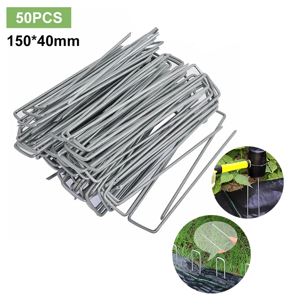 50Pcs Gardening Planting Fixed Ground Spikes U Shaped Landscape Ground ...