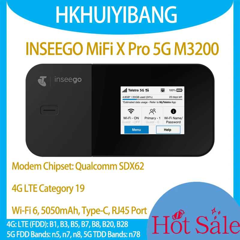 Inseego MiFi X PRO 5G M3200 Mobile Broadband Hotspot Qualcomm X62 1Gbps ...