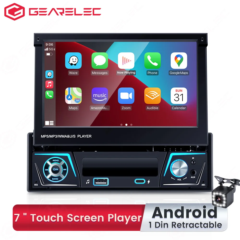 Gearelec-1-Din-Car-Radio-Android-CarPlay-Multimedia-Video-Player-7 ...