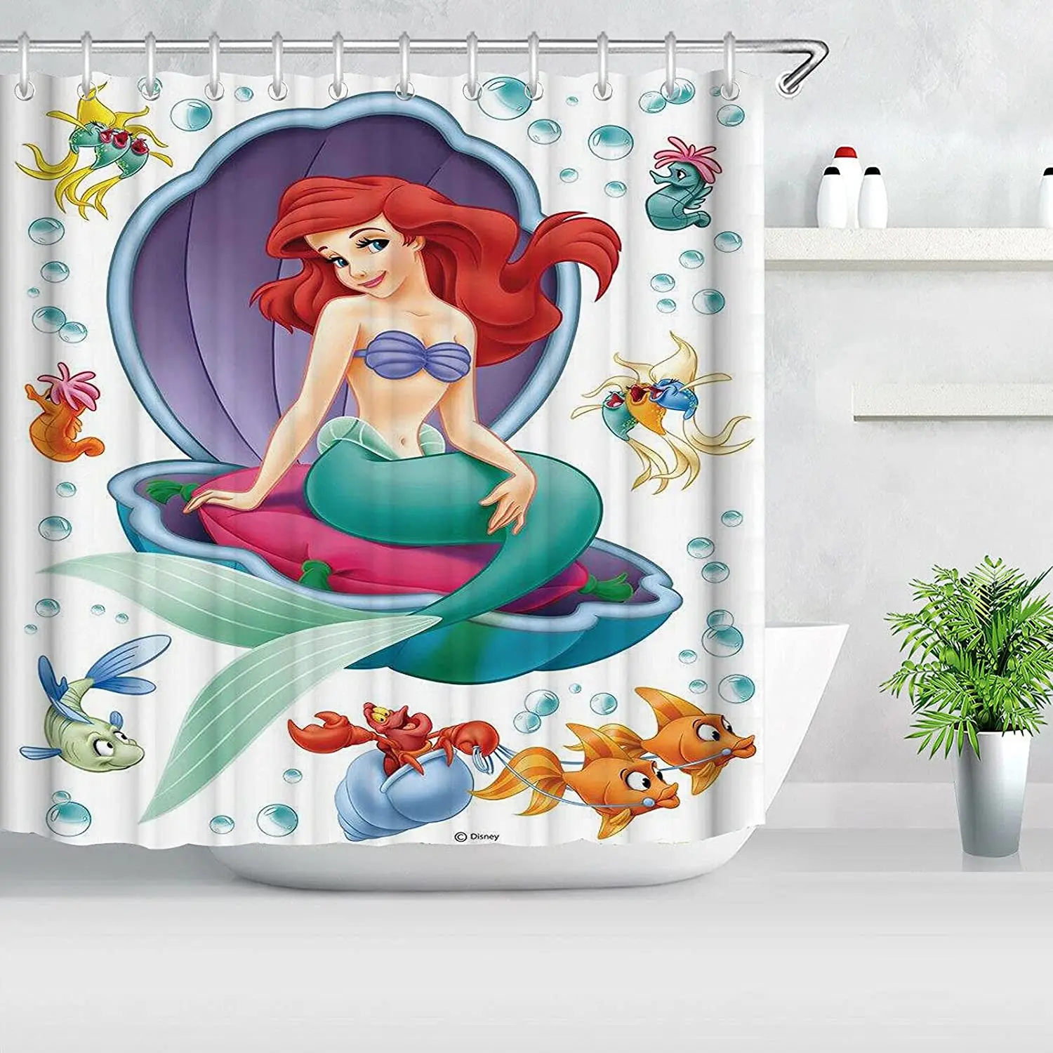 Ariel-The-Mermaid-Princess-Bathroom-Accessories-Shower-Curtain ...
