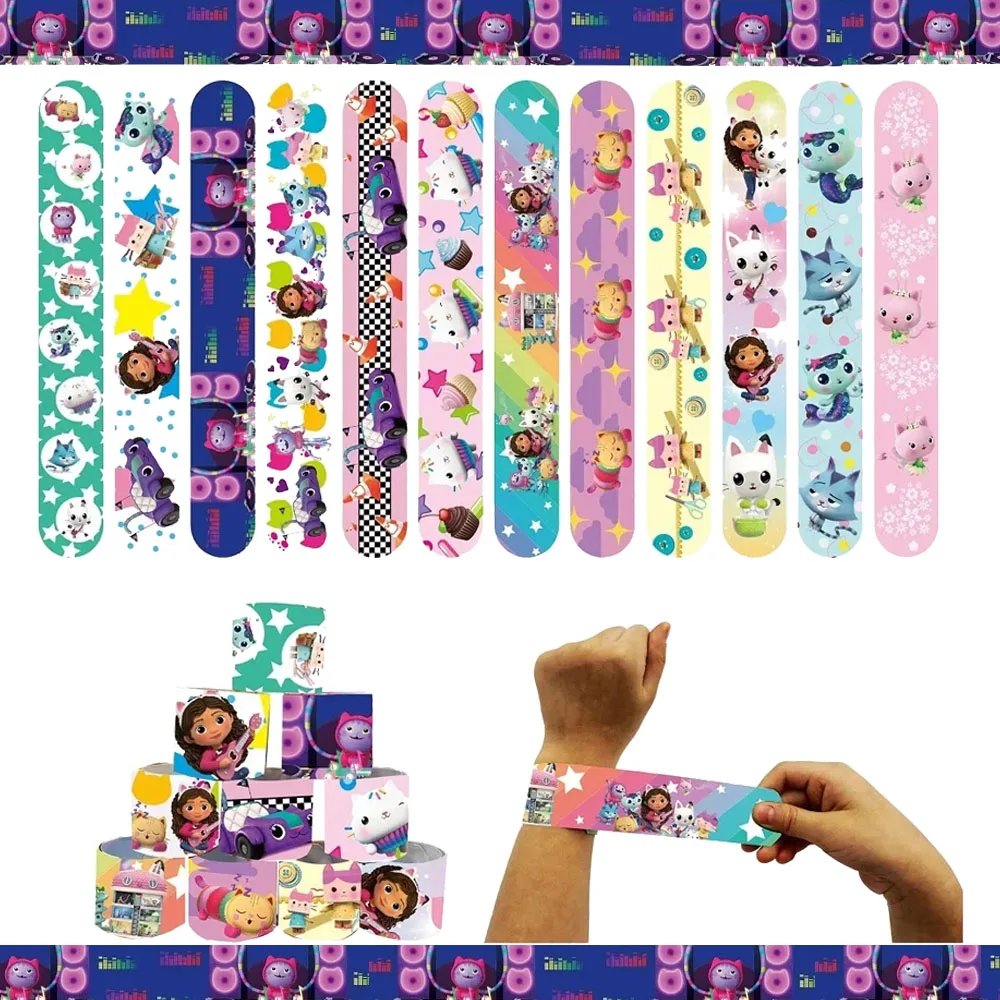 Gabby-Dollhouse-Slap-Pulseiras-Cats-Party-Favors-Snap-Band-Presentes-de ...