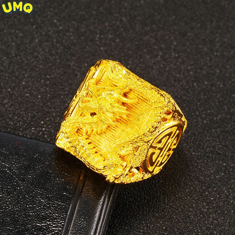 Genuine-999-Gold-Color-Dragon-Ring-for-Men-Bro-Thick-Ring-Gift ...