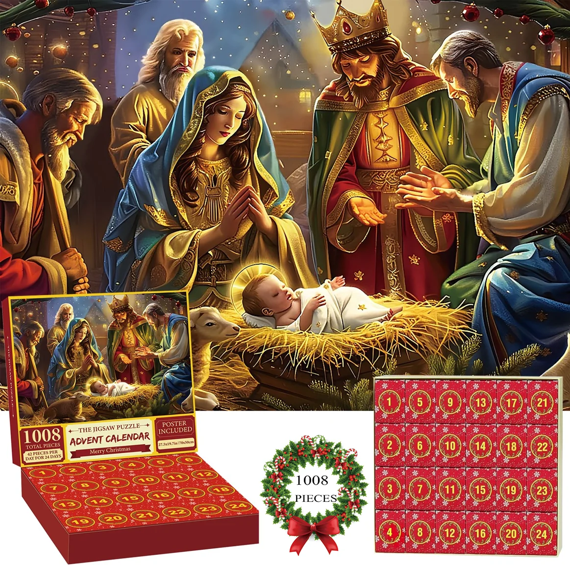 1008 Pieces Jigsaw Puzzle Merry Christmas Advent Calendar 2024 Merry ...