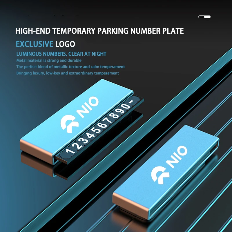 Car-Metal-Temporary-Parking-Mobile-Phone-Number-Plate-For-Nio-ET7-ET9 ...