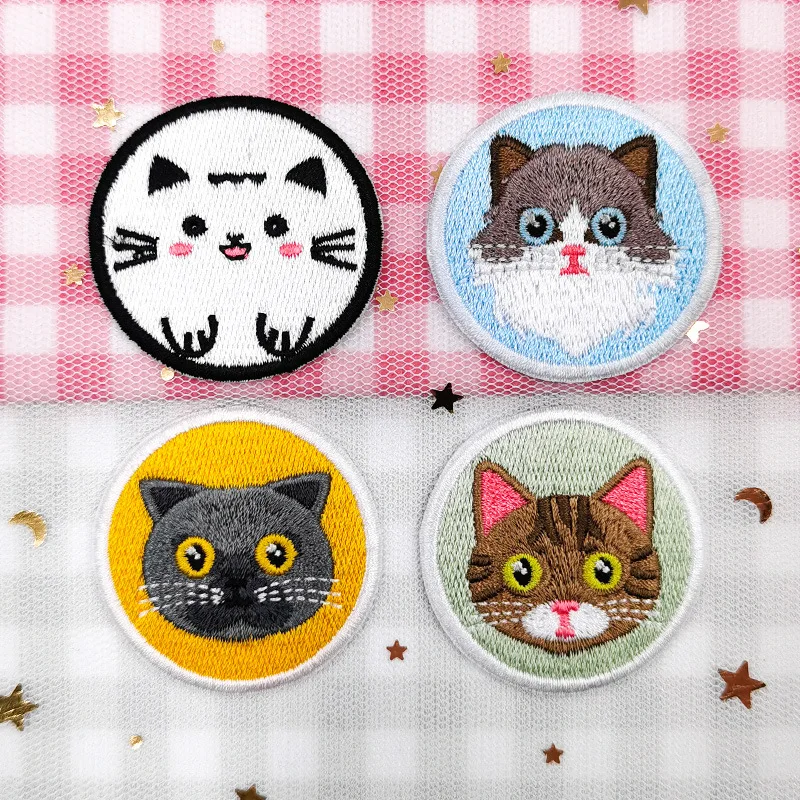 Embroidered-Cat-Cartoon-Embroidery-Cloth-Sticker-Cute-Patch-Sticker ...
