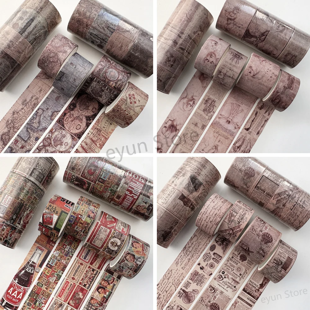 4Roll/Set Vintage Washi Tape washing sticker Decor Gift Packaging ...