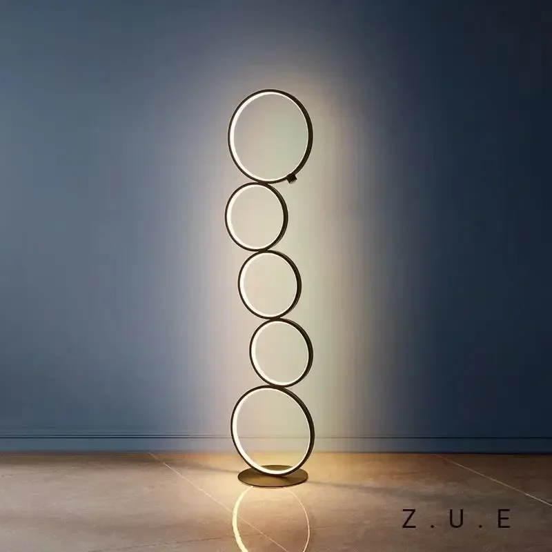 5 Round Head Led Floor Lamp for Living Room Touch Switch 3 Levels ...