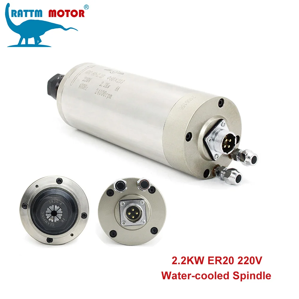 2-2KW-Water-cooled-CNC-Spindle-Motor-ER20-220V-24000rpm-80x213mm-for ...