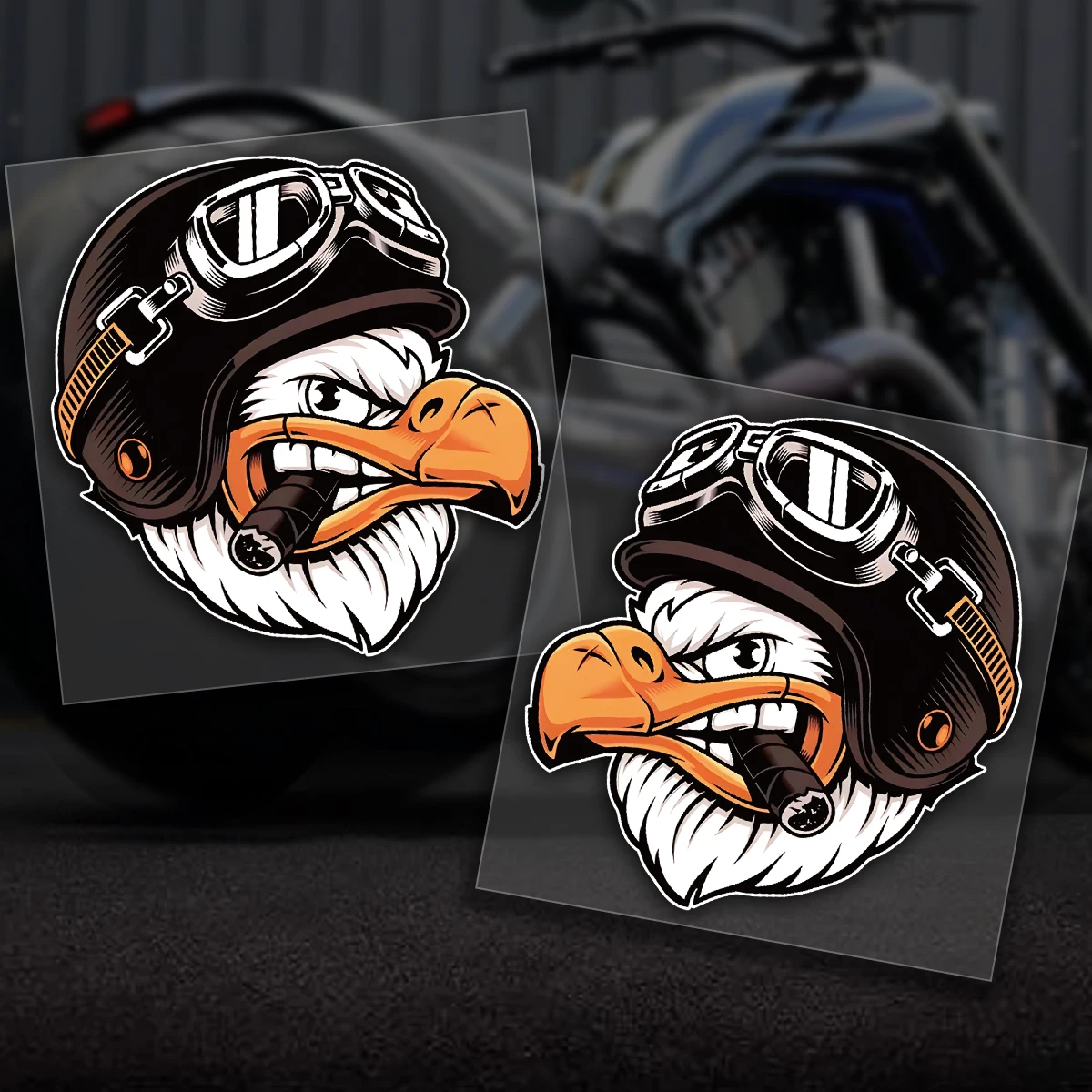Bald Eagle Design Reflective Motorcycle Stickers Moto Body Windshield ...