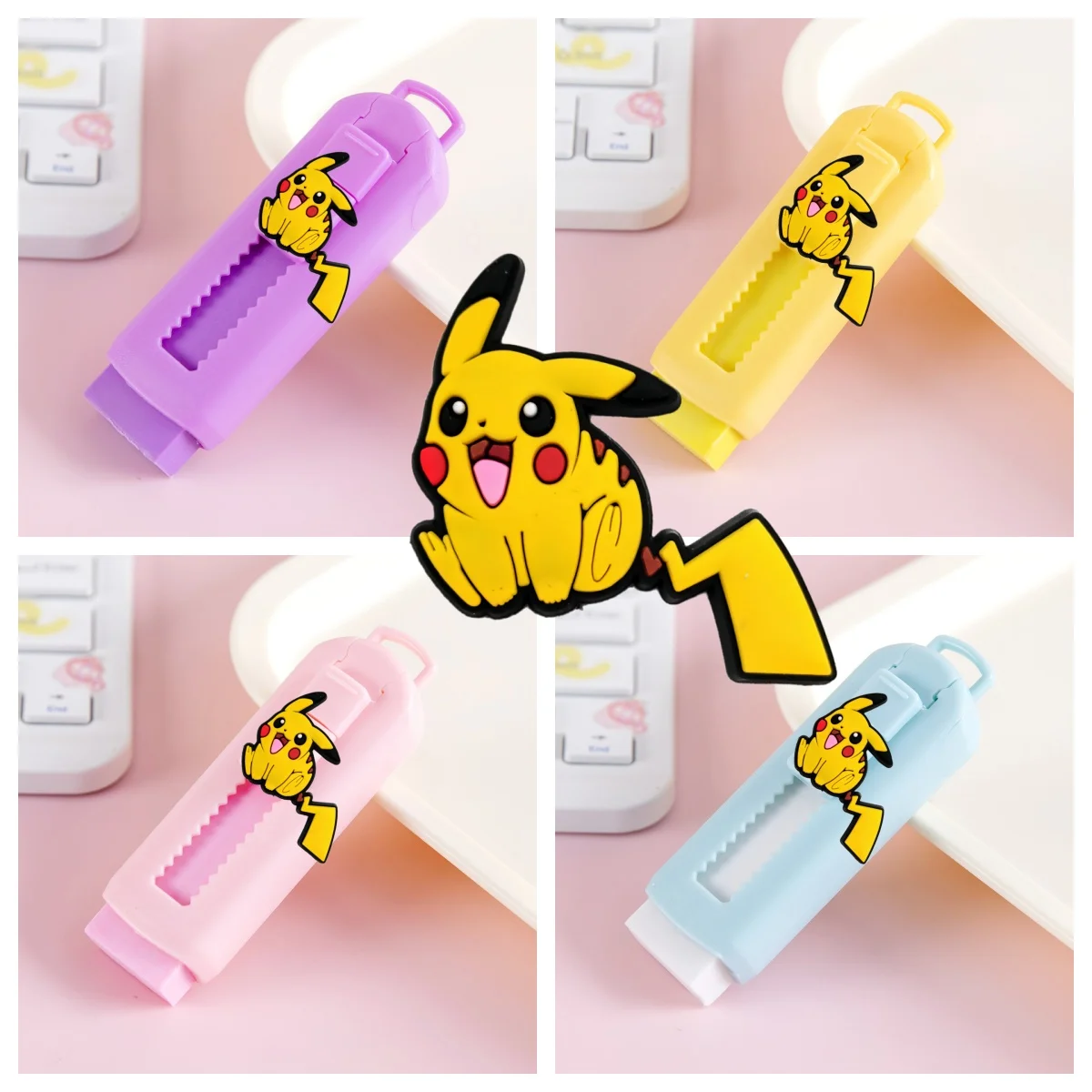 Original Pokemon Kawaii Theme Push Pull Eraser School Supplies Clean ...