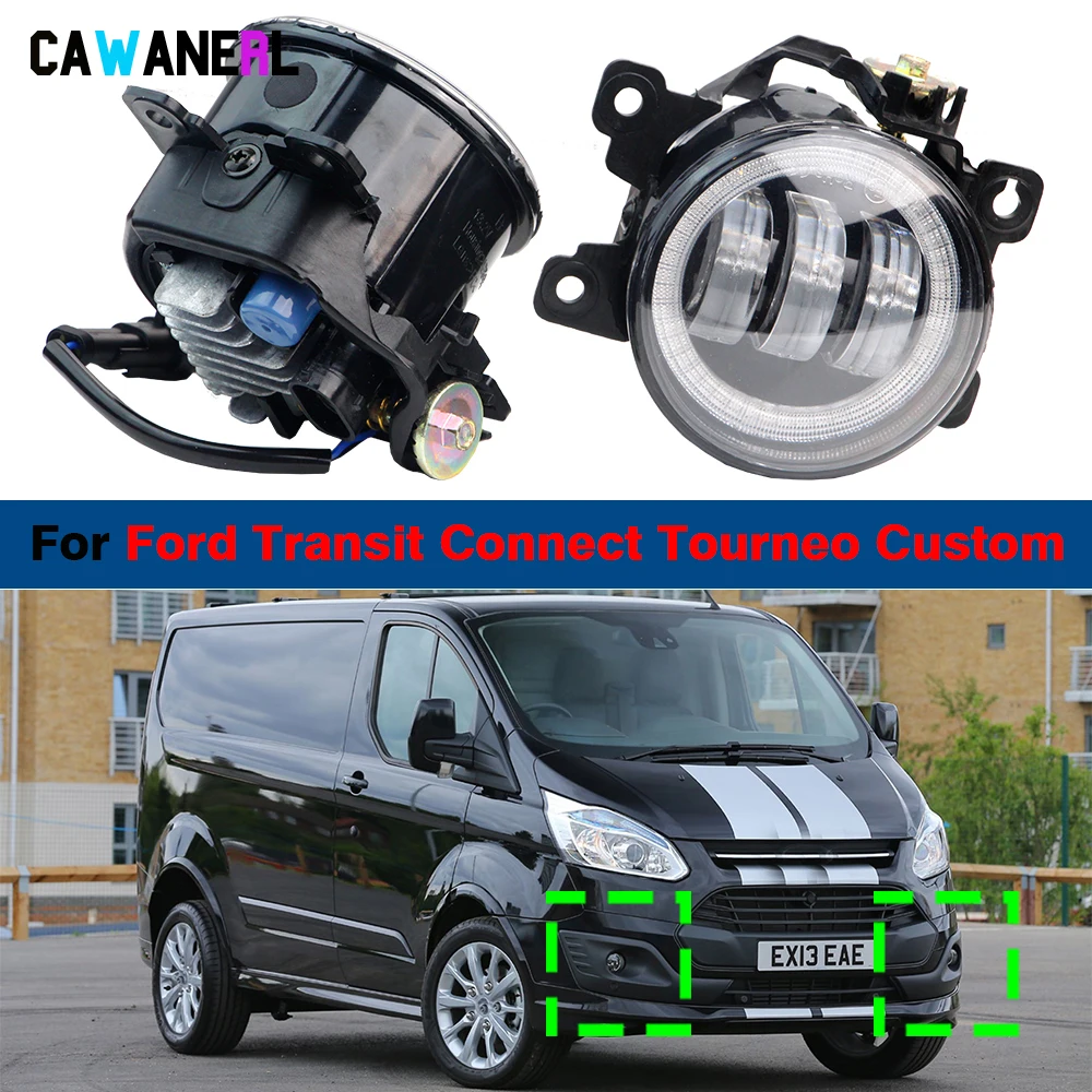 2-X-Car-Angel-Eye-LED-Lens-Fog-Light-Daylight-30W-Adjustable-Front-Fog ...