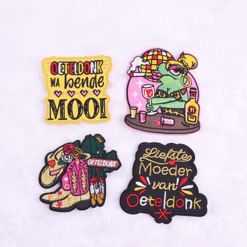 Netherland Oeteldonk Emblem Badges Cartoon Frog Full Embroidery Patches ...