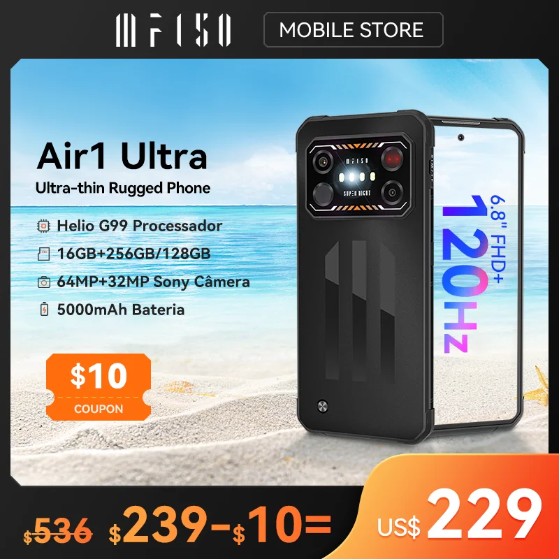 Smartphone resistente IIIF150 Air1 Ultra versión Global, MTK G99, pantalla FHD de 6,8 pulgadas ...