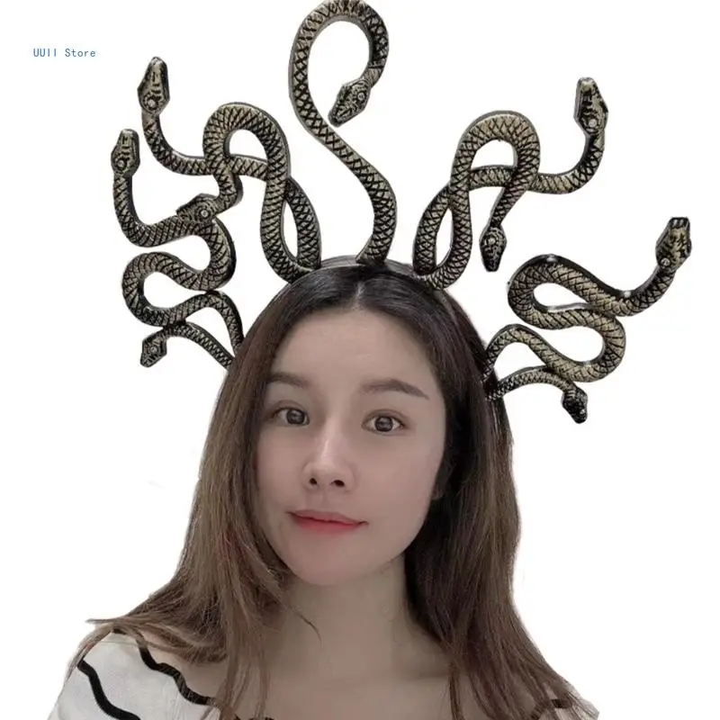 Head Hoop Headpiece Non-slip Halloween Queen Cosplay Snake Hair Hoop ...