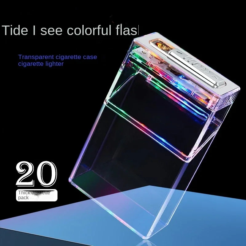 Transparent-Cigarette-Case-with-Lighter-All-in-one-Machine-20-Standard ...