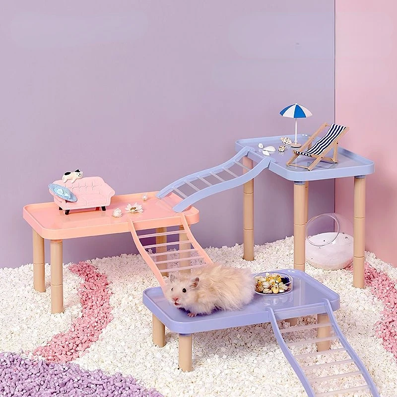Functional-Hamster-House-Desk-Platform-Pet-Stand-Toy-Station-Board-Pet ...