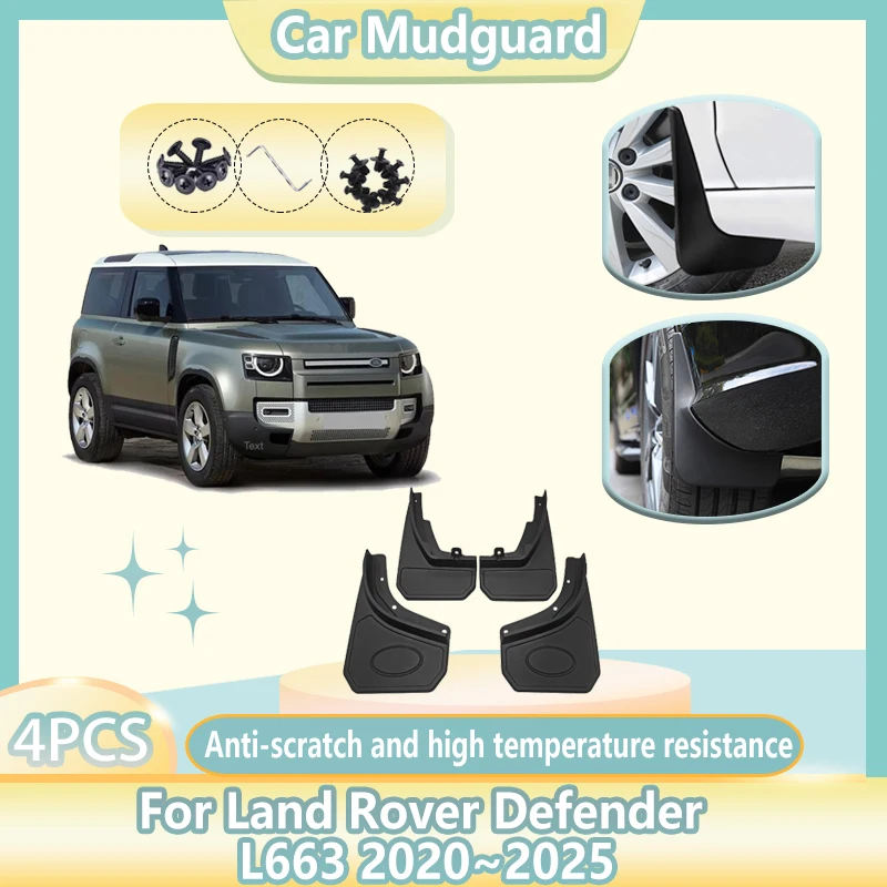 4PCS Car Fender For Land Rover Defender L663 90 110 2020~2025 Anti ...