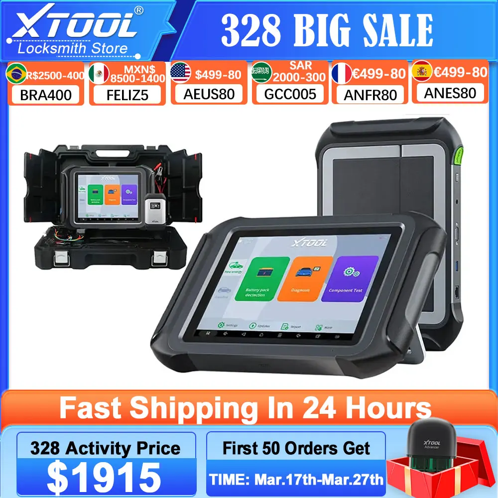 2024 XTOOL D9EV EV Diagnostic Scanner For Tesla For BYD Energy Electric ...