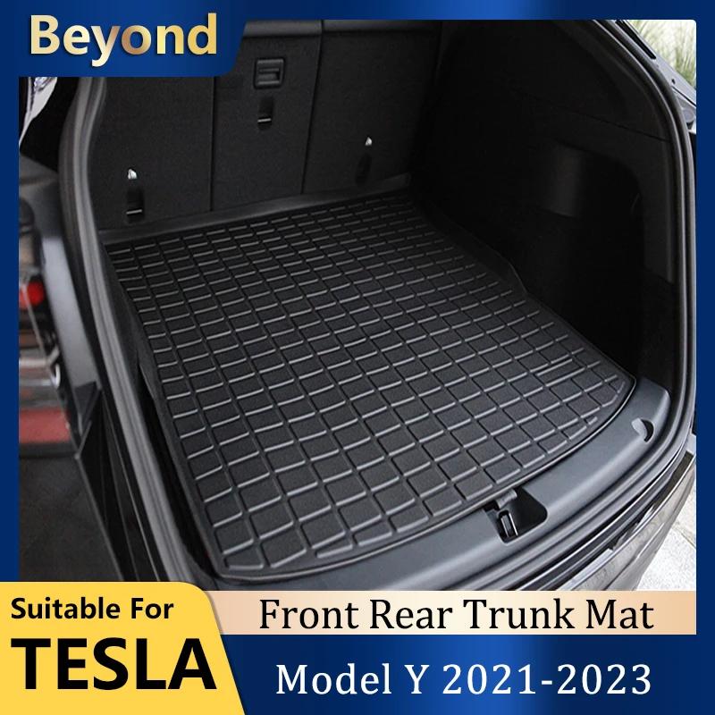 2023 Car TPE Rubber Rear Trunk Storage Mat For Tesla Model Y Front ...