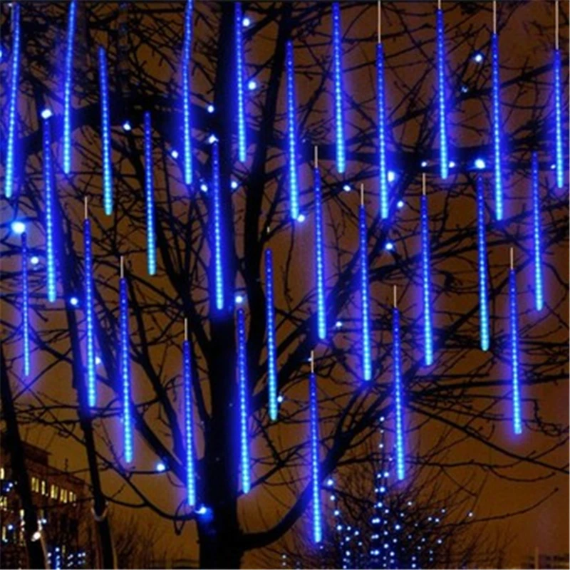 80/40/16 Tubes Meteor Shower Rain LED Fairy String Lights Festoon ...