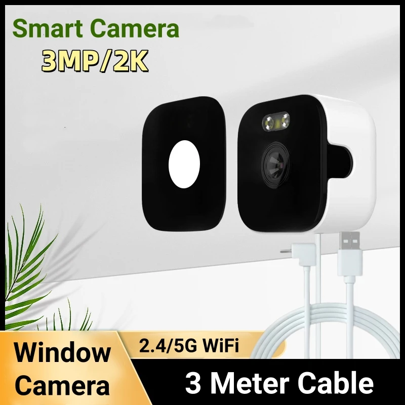 Smart Window Camera 2.4/5GHz Wi-Fi 3MP Resolution Full-Color Night ...