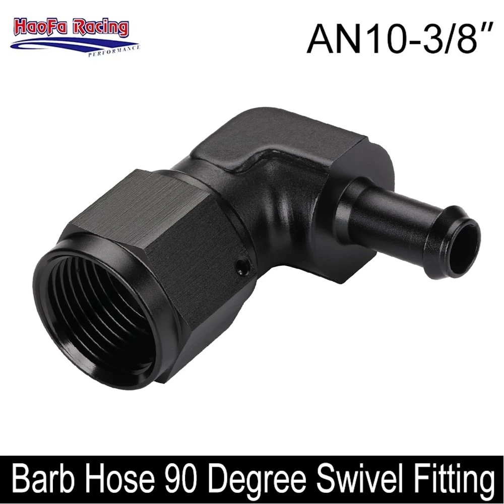 AN10 To 3/8" Barb 90Degree Fitting Adapter Universal Aluminum Female ...
