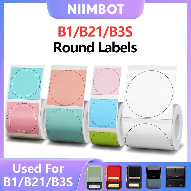 NIIMBOT-Round-Color-B21-B203-B3S-Label-Machine-Printing-Paper-Self ...