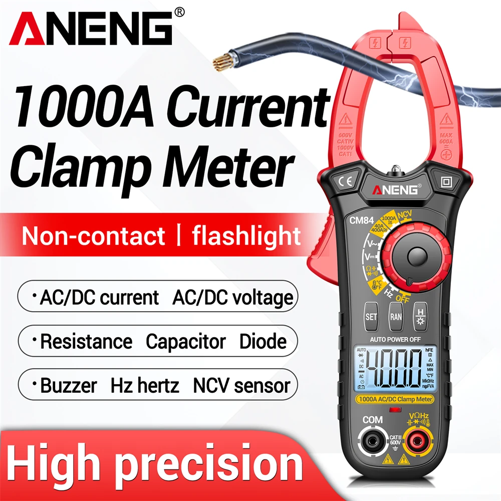ANENG-CM84-Clamp-Meter-DC-AC-Current-Voltage-4000-Count-Multimeter ...