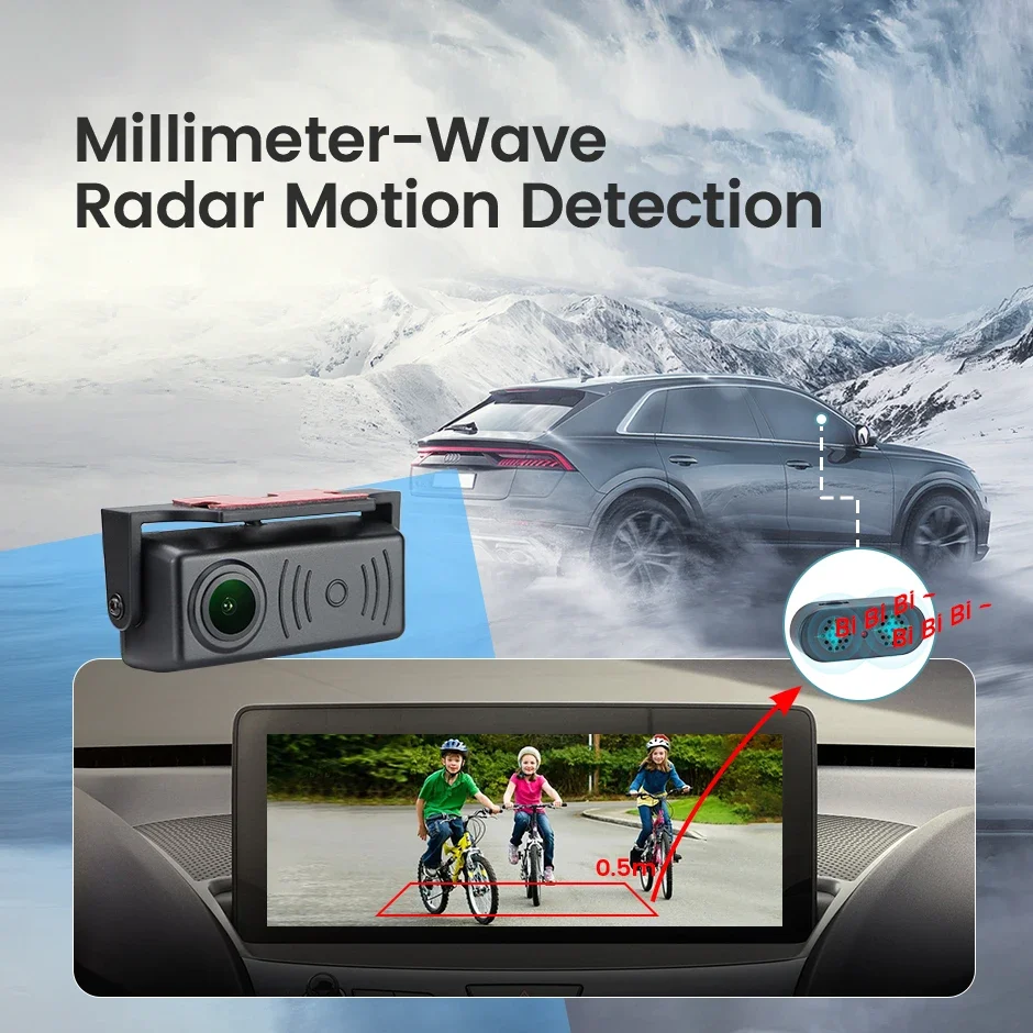 GreenYi Millimeter Wave Radar Car Rear Camera AHD1080 Motion Detect 165 ...