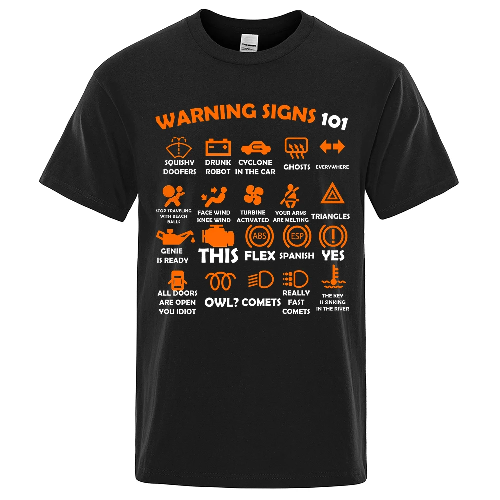 Warning-signs-101-Funny-Printed-T-Shirts-Men-novice-driver-Tops ...