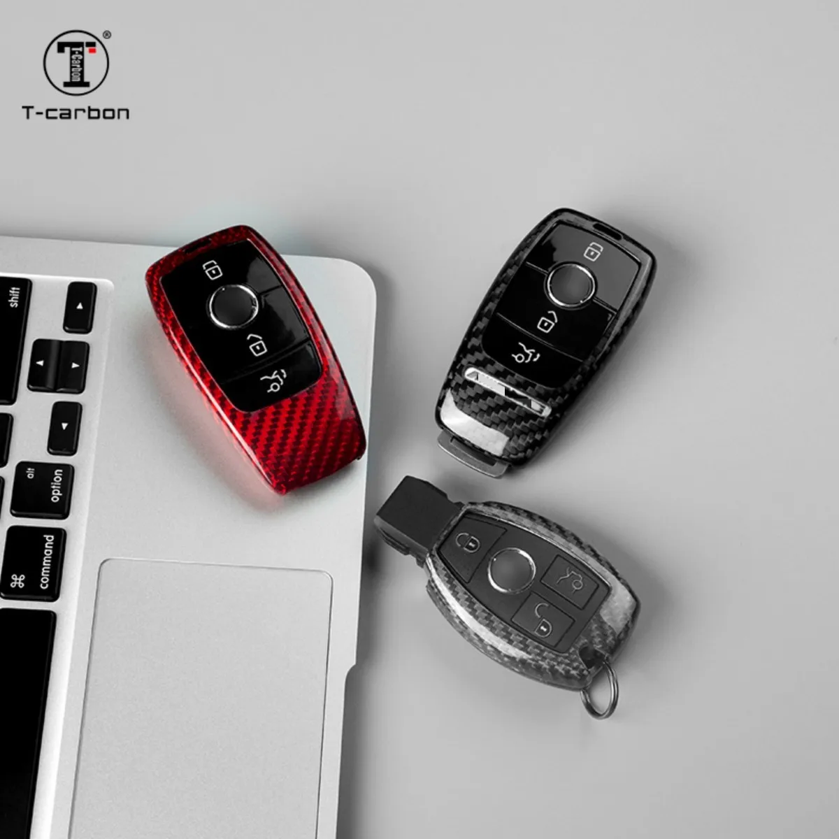 Carbon-Fiber-Car-Key-Cover-Shell-Case-Fit-For-Mercedes-Benz-C-S-Class ...