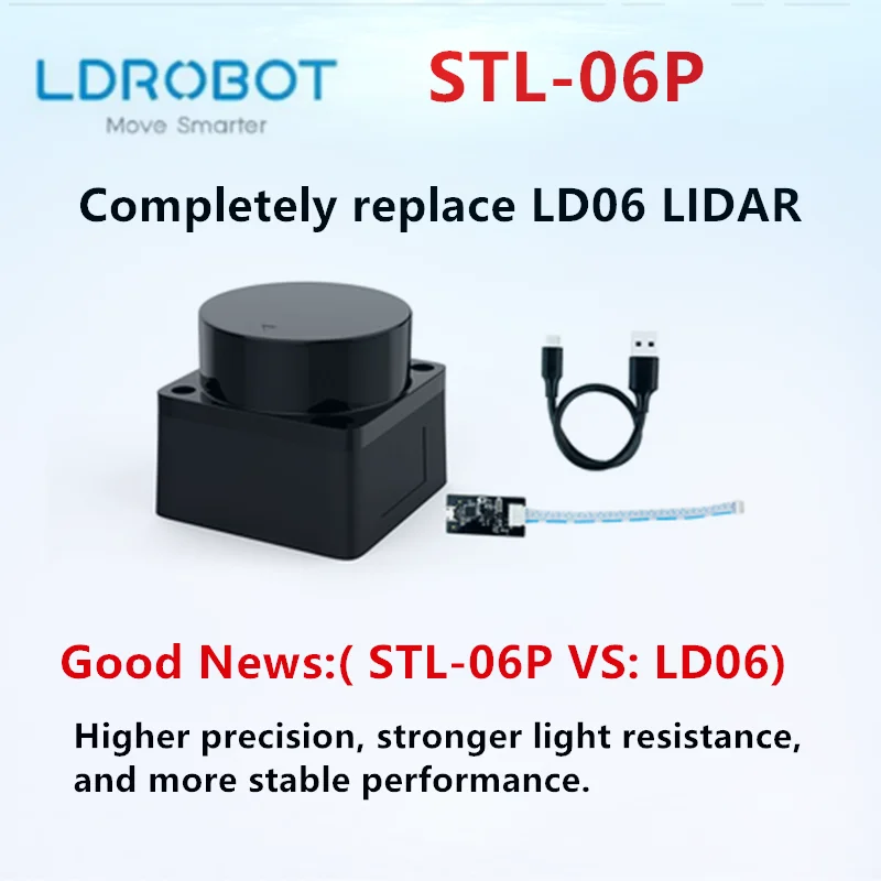 LDROBOT STL-06P lidar outdoor Light resistance 60Klx 5000Hz 12m 360 ...