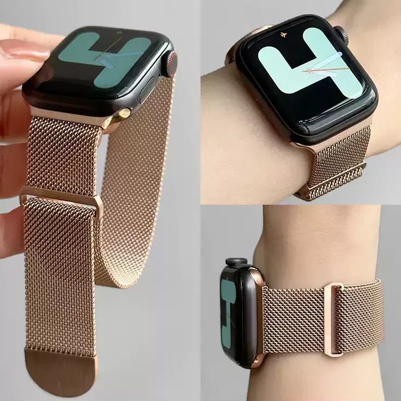 Milanese loop For Apple Watch straps 45mm 44mm 40mm 41mm 42mm-46mm ...