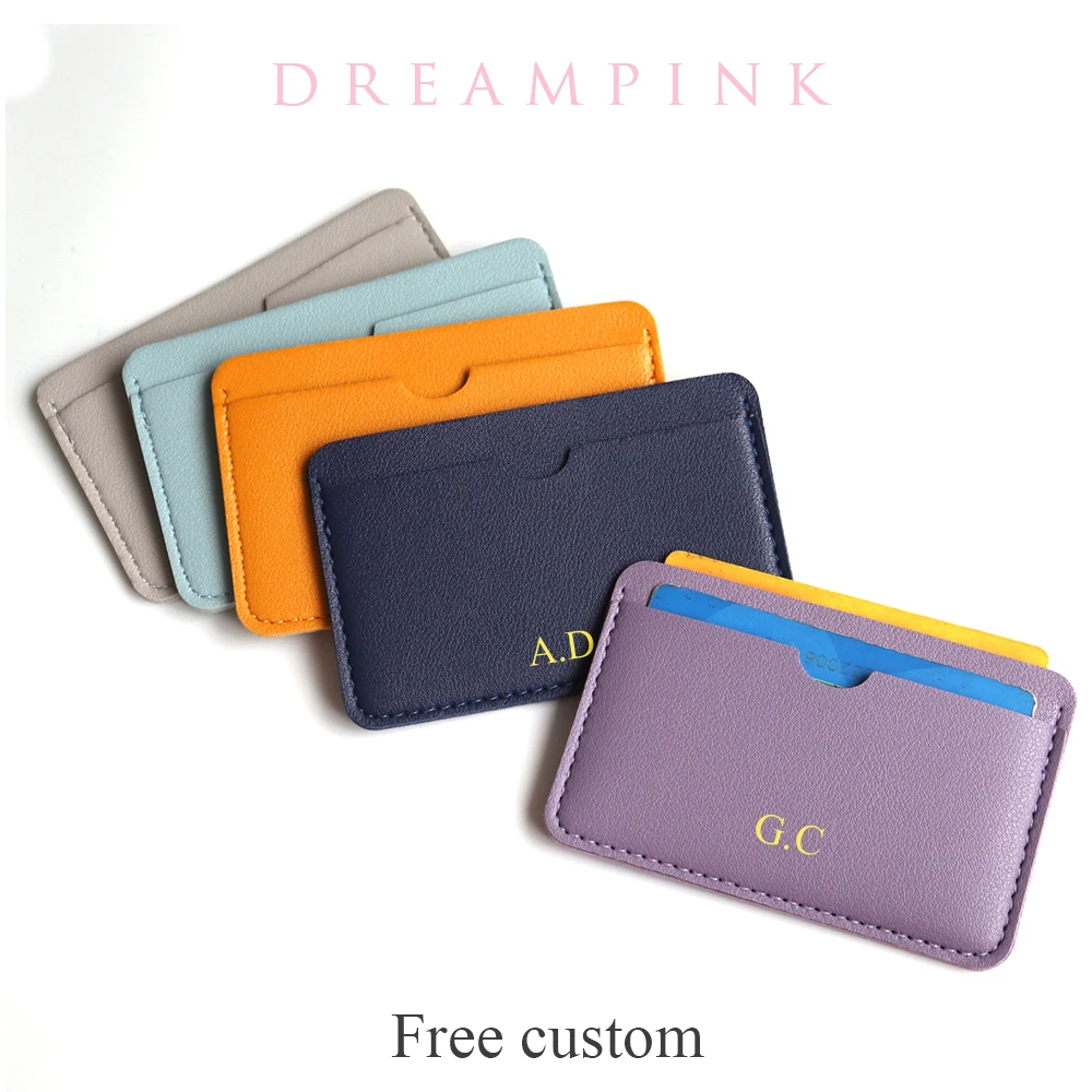 Custom-Logo-Small-Card-Holder-Personalized-Initials-Slim-Credit-Card ...