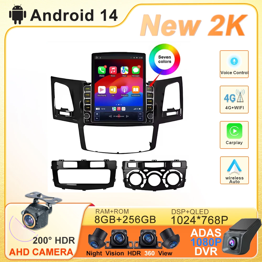 9.7 inch Car For Toyota Fortuner 1 AN50 AN60 HILUX Revo Vigo 2005 ...