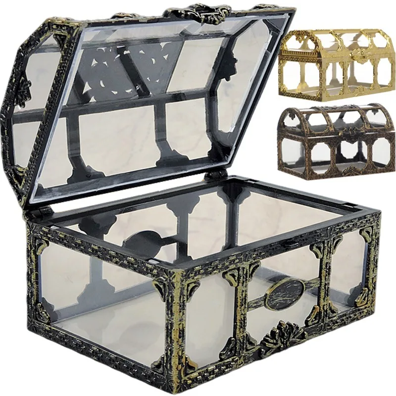 Vintage-Treasure-Chest-Jewelry-Boxes-Pirate-Gold-Coin-Case-Women-Ring ...