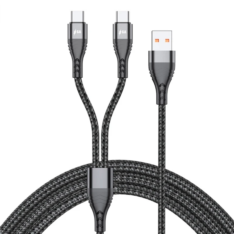Dual Port Type C Splitter Charging Cable Power up to Two USB C Devices ...