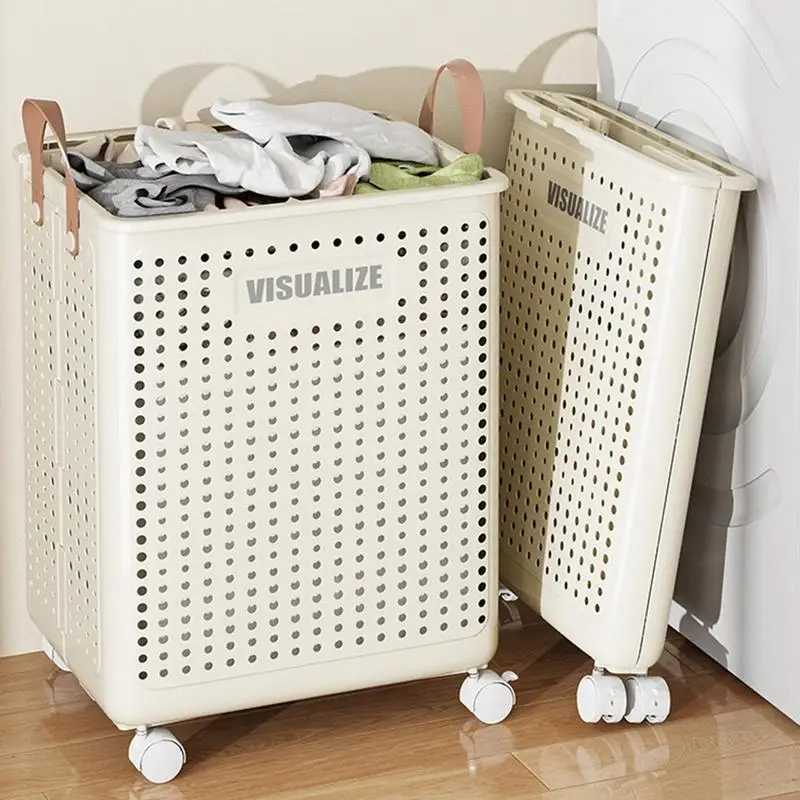 Laundry-Basket-with-Wheels-Large-Foldable-Laundry-Cart-with-Wheels ...