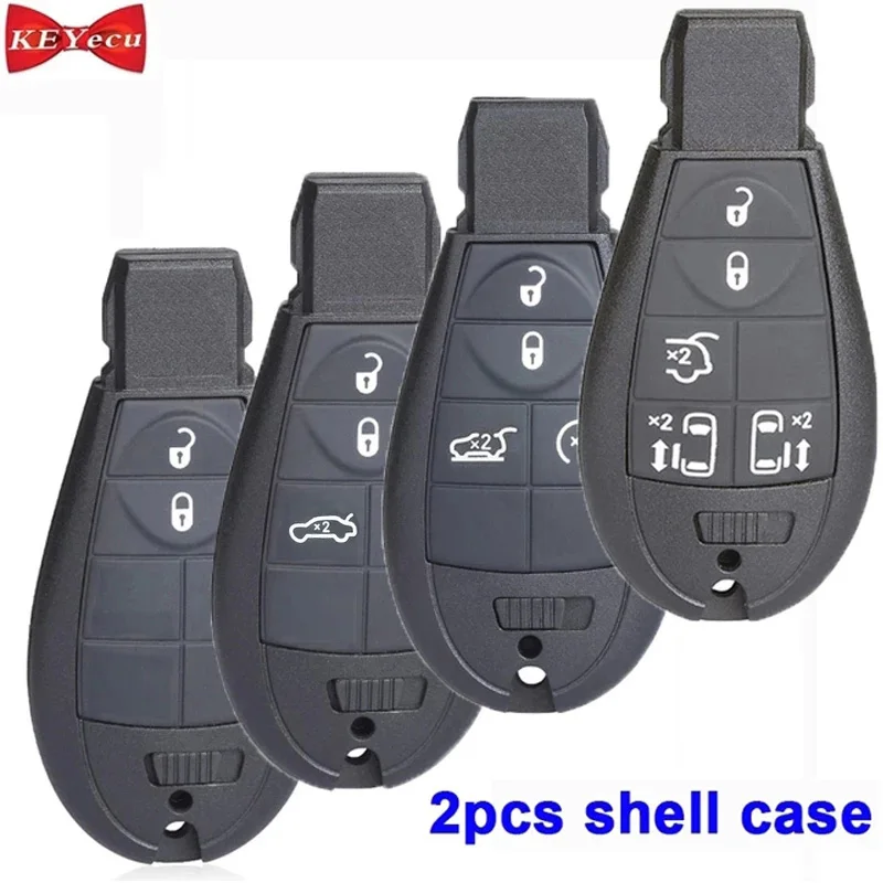 Keyecu 2x Remote Key Shell Case For Chrysler Grand Voyager 300c For ...
