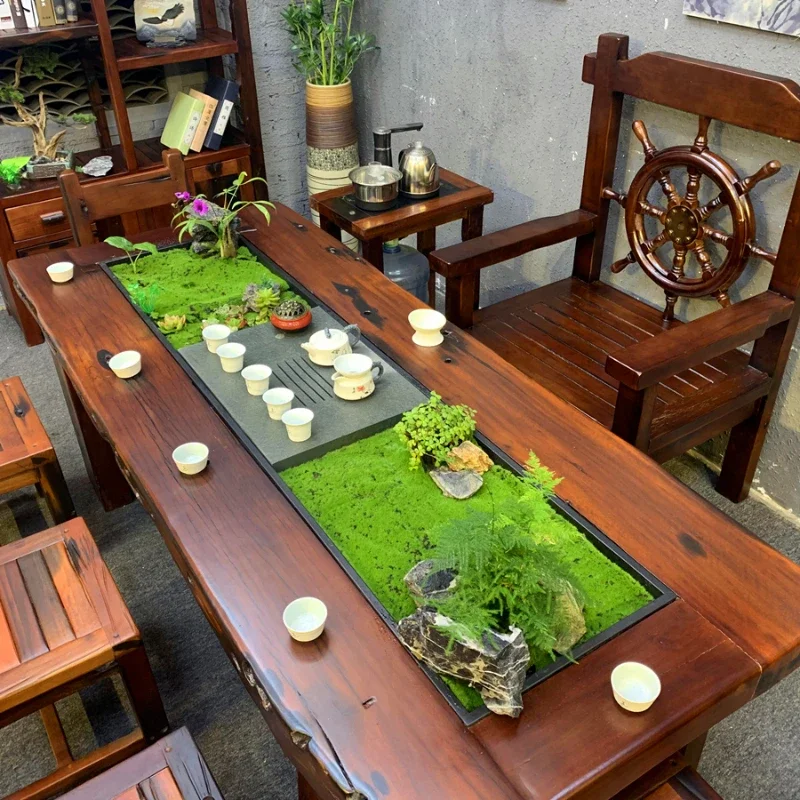 Old-Ship-Wood-Table-Chair-Set-Water-Tea-Table-Zen-Chinese-Solid-Wood ...