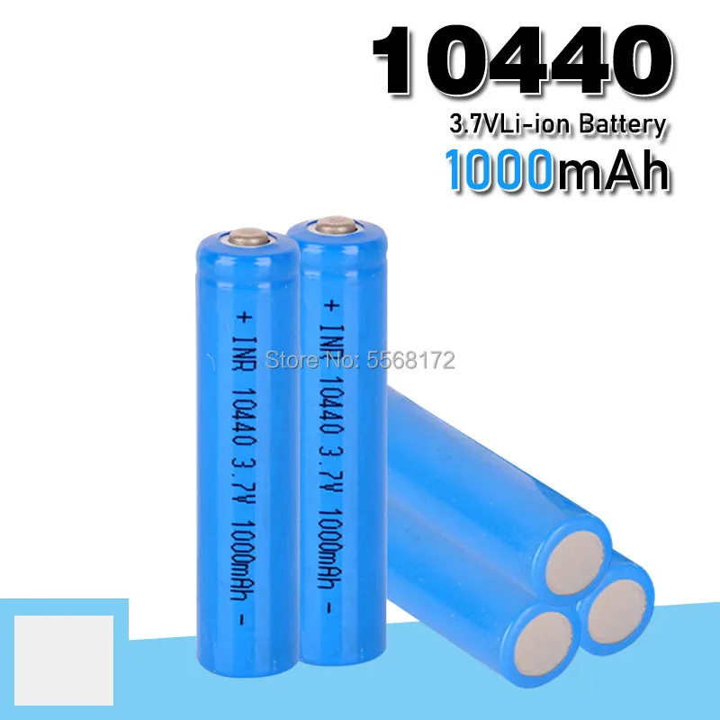 10440-AAA-Size-3-7V-1000mAh-10440-Lithium-Li-ion-Battery-Button-Top-For ...