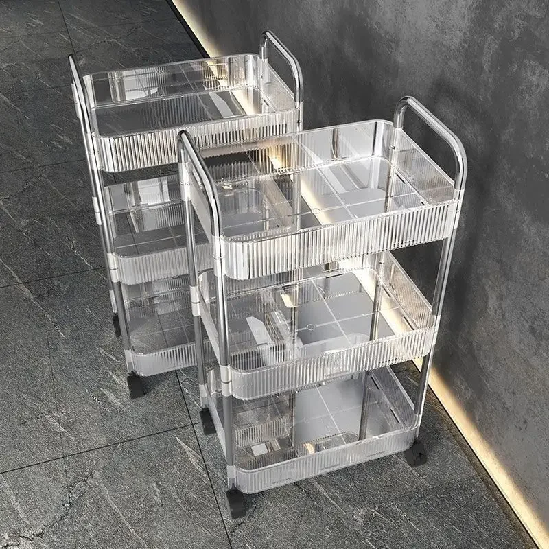 New-acrylic-transparent-trolley-with-wheels-bathroom-bathroom-shelf ...
