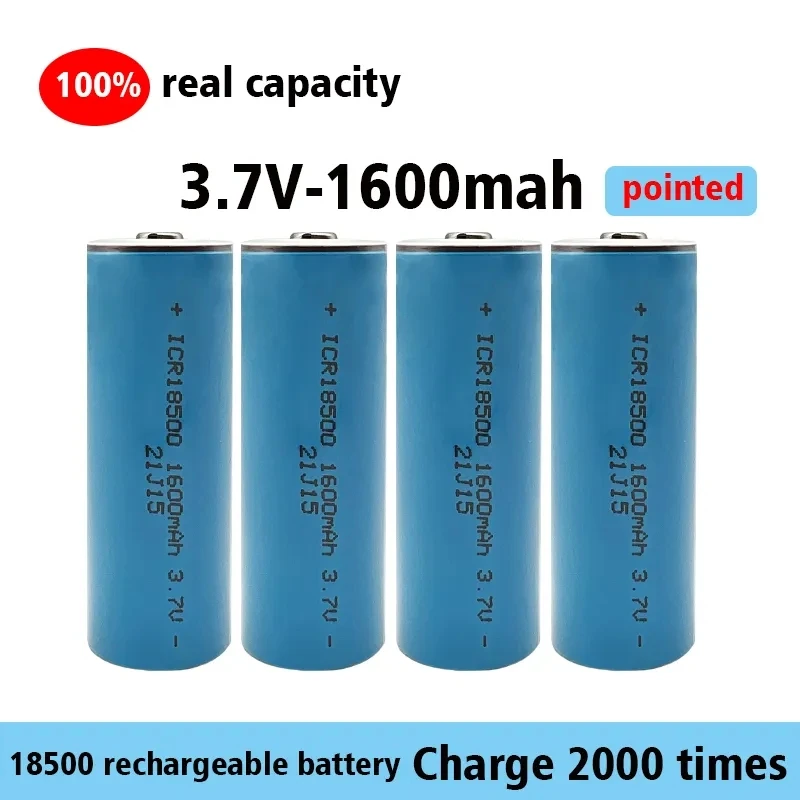 New-18500-Battery-3-7v-1600mah-with-Pointed-Tip-Rechargeable-Ion ...