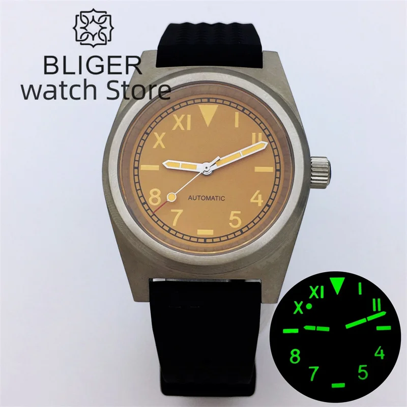 BLIGER-PT5000-NH35A-Automatic-Watch-For-Men-38mm-Brushed-Case-Vintage ...