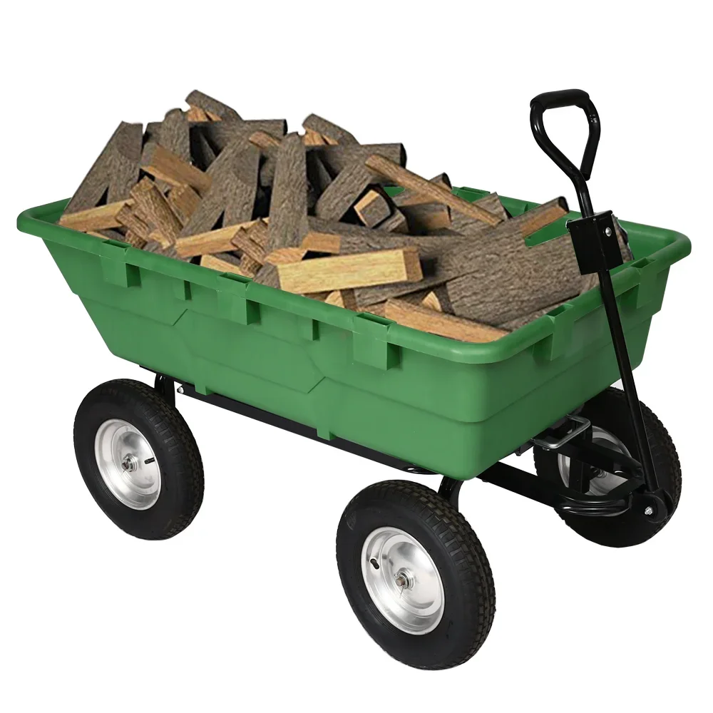 Poly-Farm-Garden-Tool-Cart-Four-Wheel-Cart-Gardening-Tools-Foldable ...