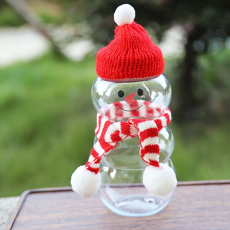 500ml Christmas Bottles Xmas Snowman Milk Juice Bottles Drinking Cup ...