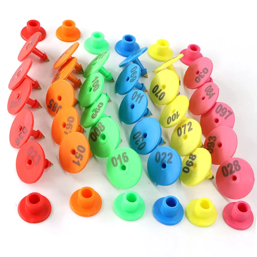 1-100 Number Round Pig Ear Label Farm Sheep Rabbit Ear Tag Animal ...