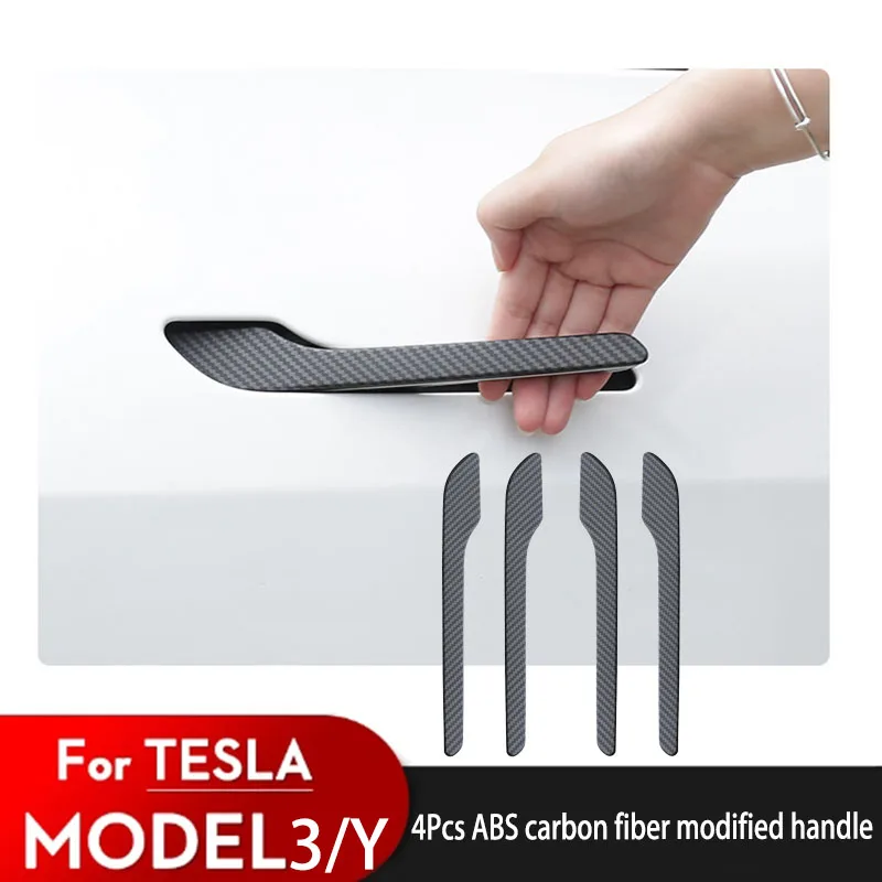 4pcs-Car-Door-Handle-Sticker-For-Tesla-Model-3-Y-2017-2023-Door-Wrap ...