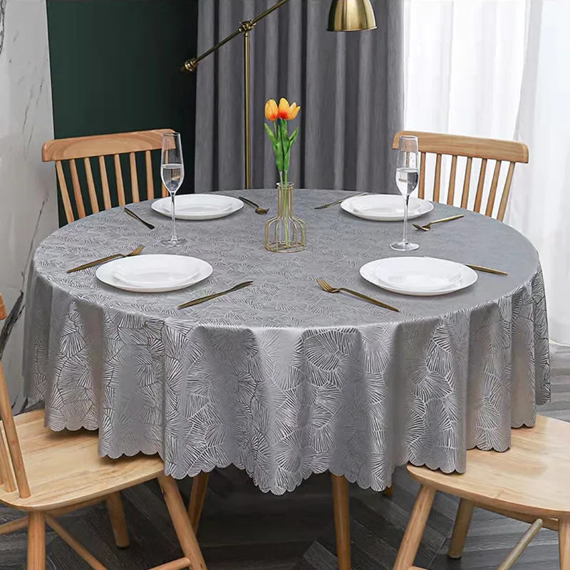 B81simple-home-restaurant-high-end-round-tablecloth-PU-waterproof-and ...