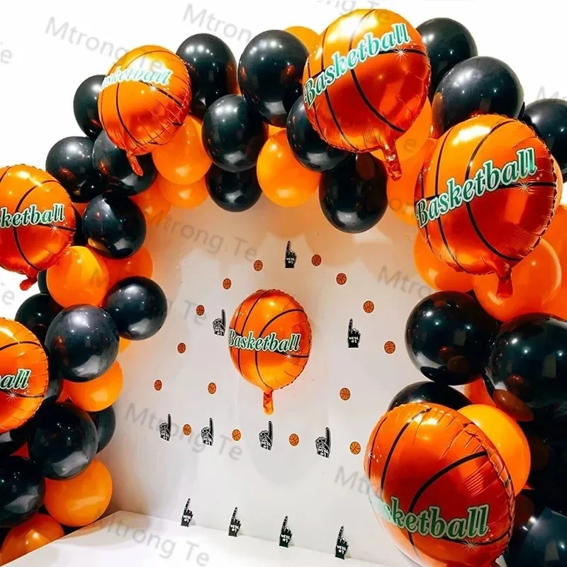 88PCS-Basketball-Theme-Balloon-Set-Garland-Arch-Kit-Black-Orange-Black ...